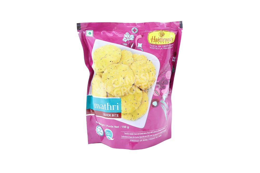 HALDIRAM MATHRI QUICK BITE INDIAN SNACK 150G - Can-Asia Grocers Inc.